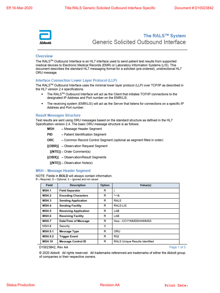 RALS Outbound Interface Overview | PDF | Port (Computer Networking ...