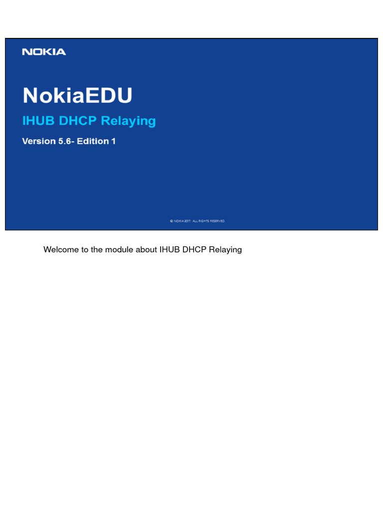S03M01 V.5.6 Ed.1 IHUB DHCP Relaying | PDF | Networking Standards | Network Architecture