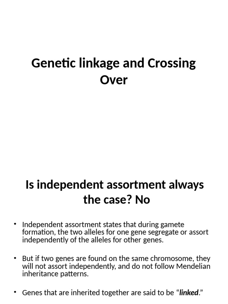 Genetic Linkage and Crossing Over Explained | PDF | Genetic Linkage ...