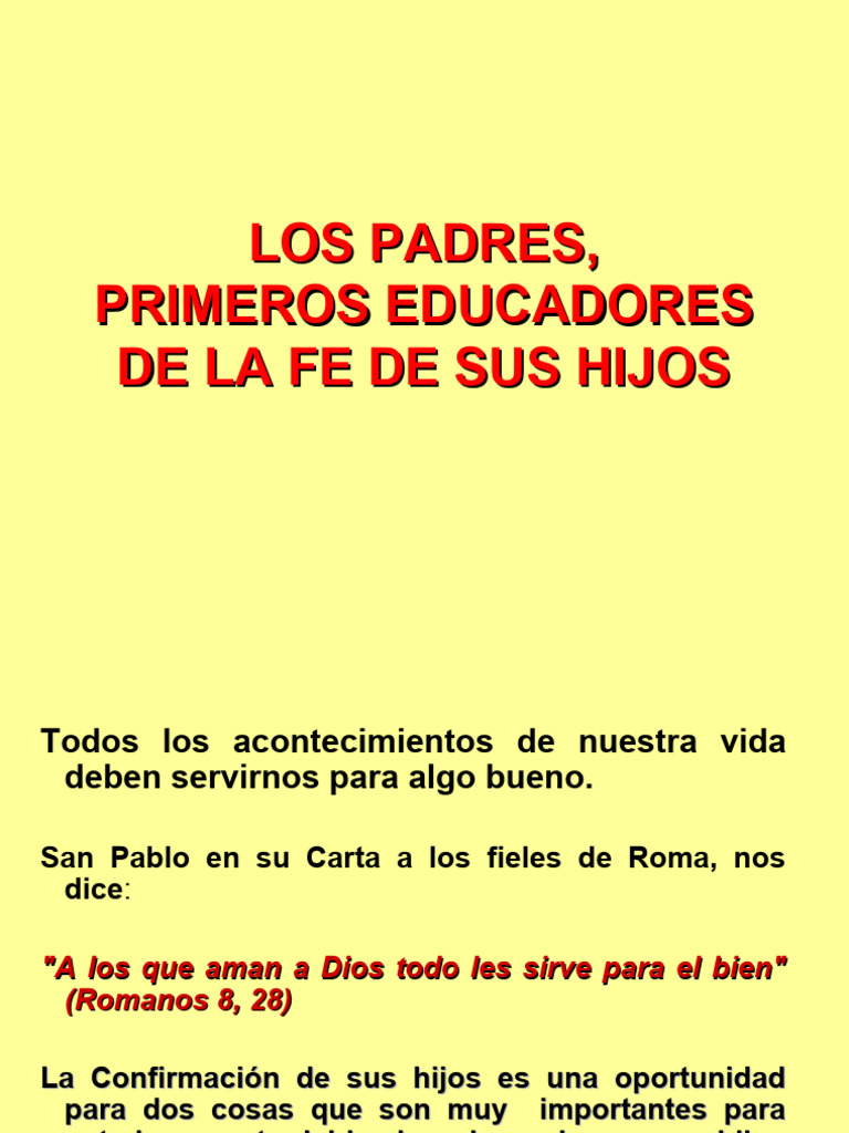 Los Padres Primeros Educadores de La Fe de Sus Hijos | PDF | Oración | Fe