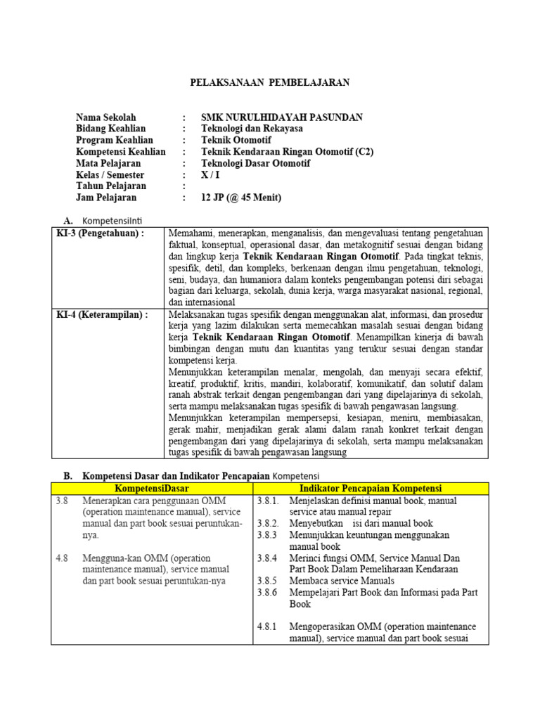 Menerapkan Cara Penggunaan OMM (Operation Maintenance Manual), Service ...