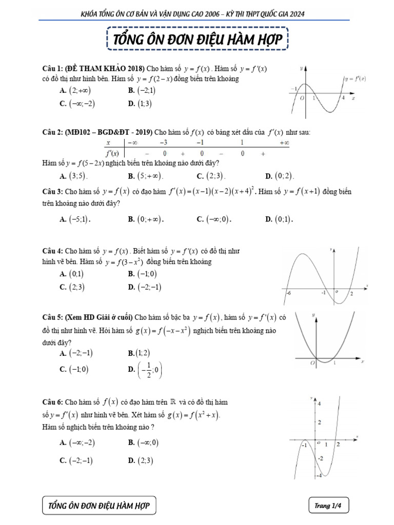HÀM SỐ (VD-VDC) | PDF