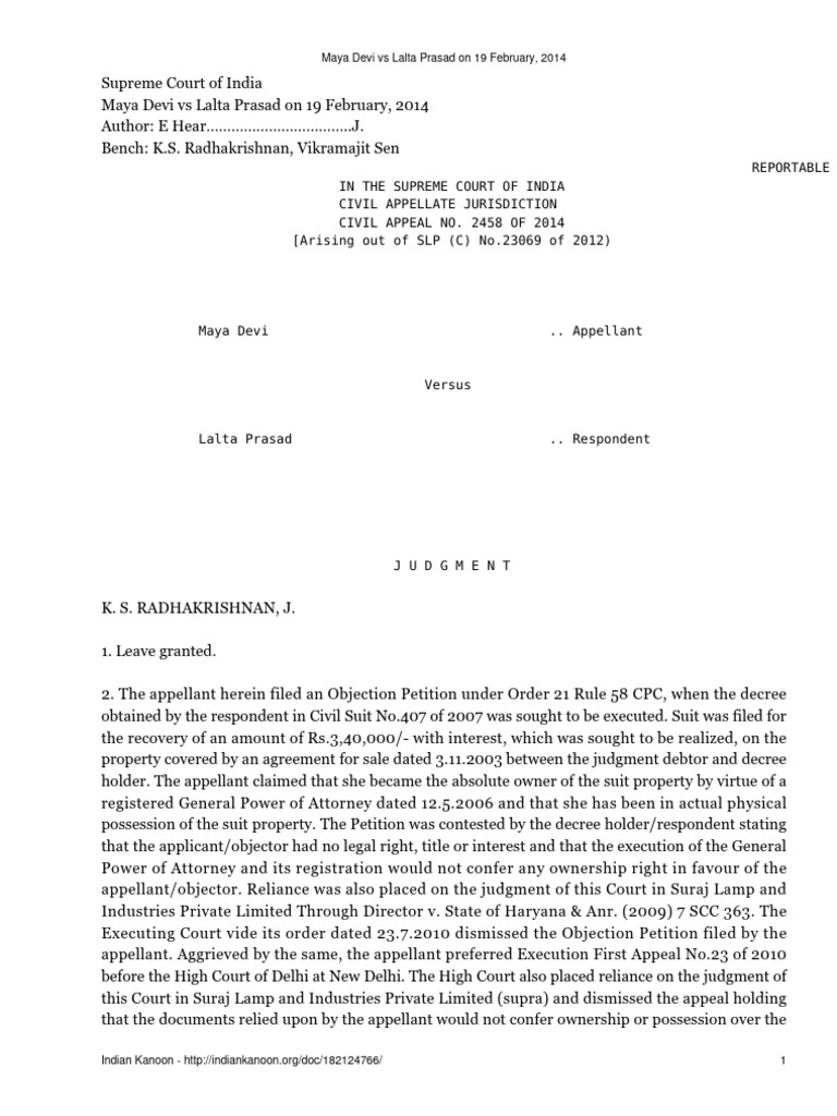 Maya - Devi - Vs - Lalta - Prasad Exparte Evid | PDF | Damages | Liquidated Damages