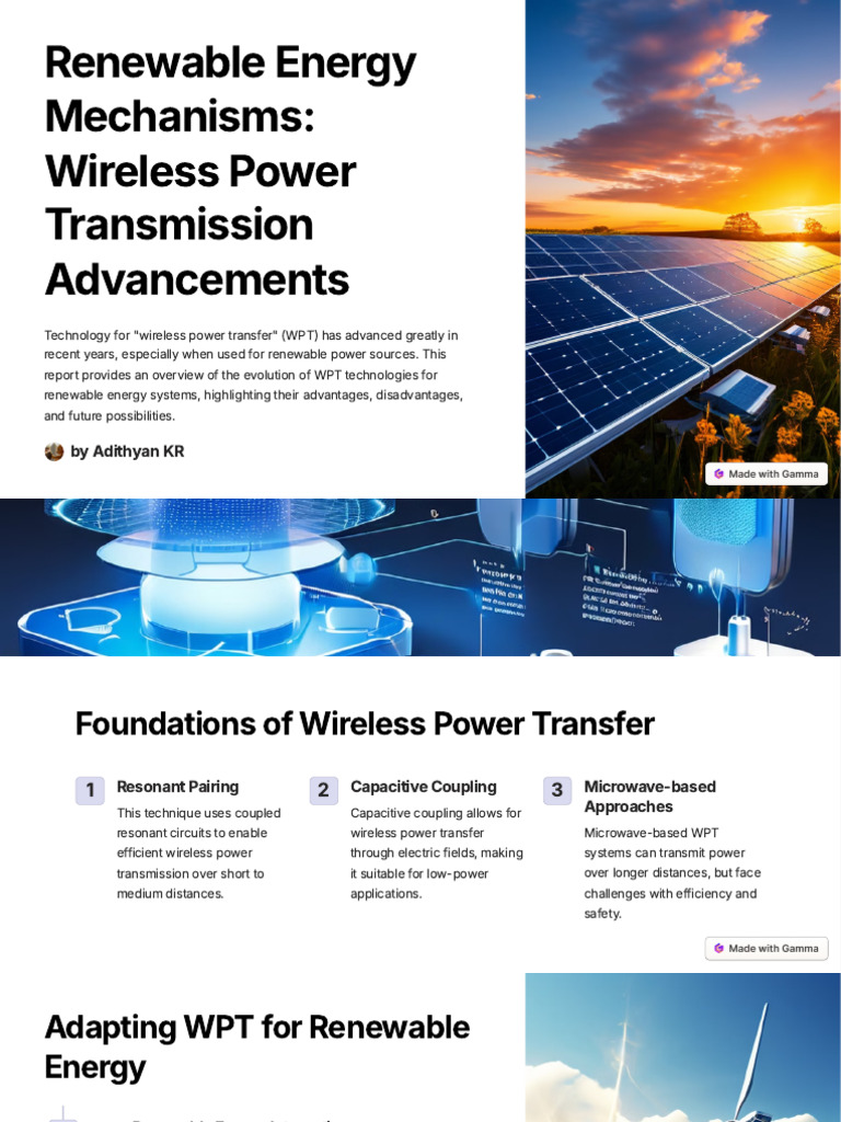 Renewable Energy Mechanisms Wireless Power Transmission Advancements ...