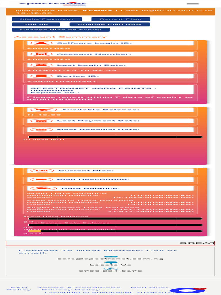 Spectranet Selfcare | PDF
