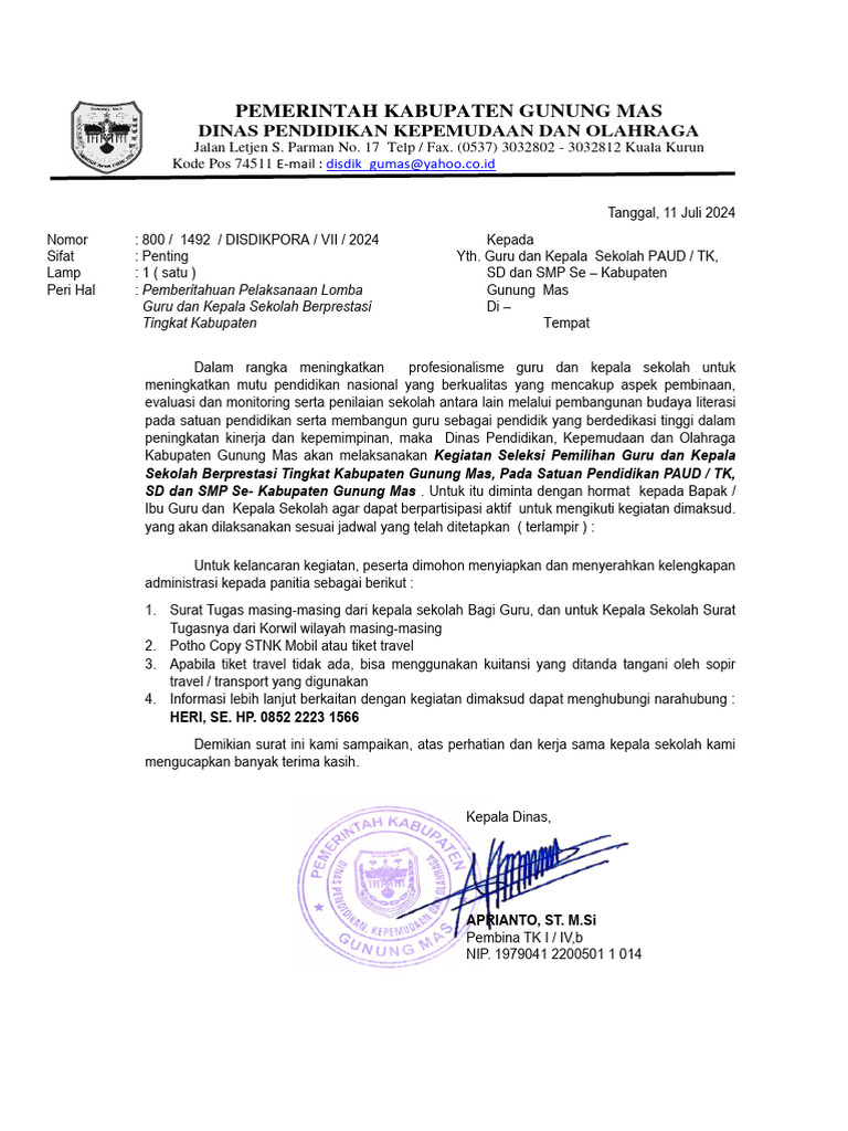 Surat Permohonan Peserta Kegiatan | PDF