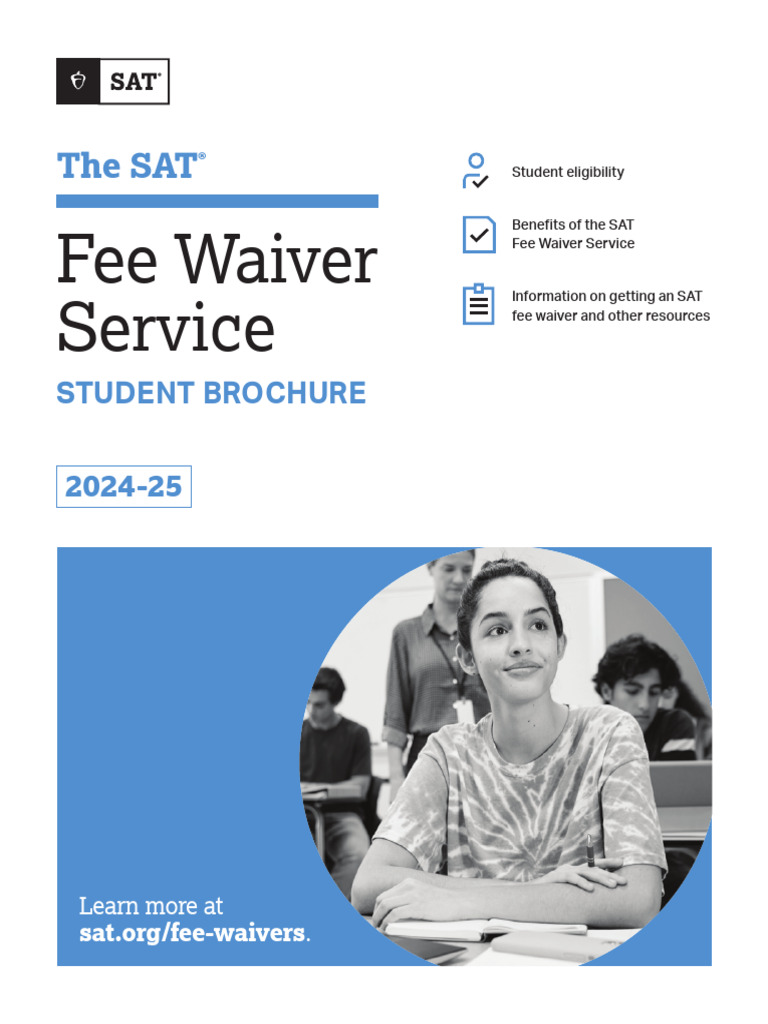 Sat Fee Waiver Student Brochure | PDF | Sat | Student Financial Aid In ...