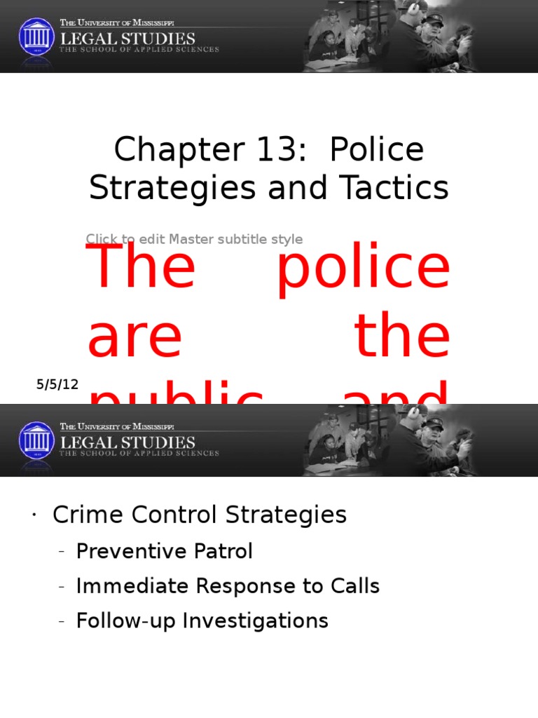 Chapter 13 Police Strategies and Tactics | PDF | Community Policing ...