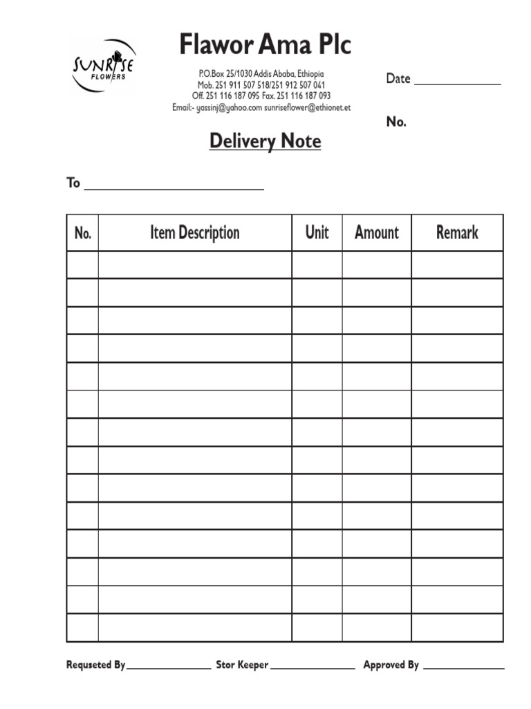 Delivery Note (1) | PDF