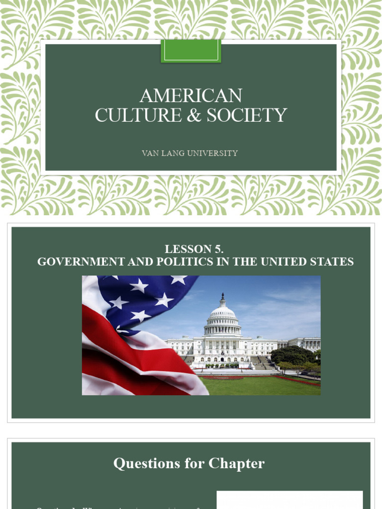 Lesson 11 Goverment and Politics in The United States | PDF | American ...