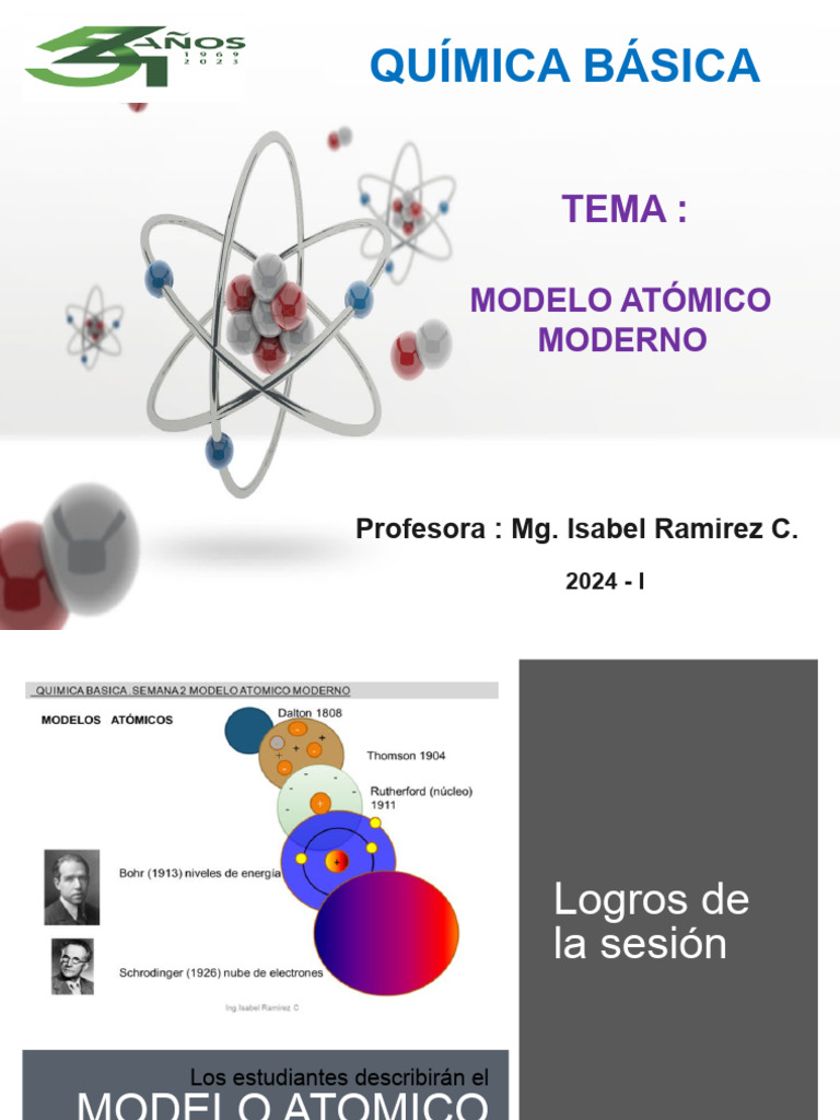 Sem 2 R.P. Modelo Atómico Moderno 24-I | PDF | Configuración ...