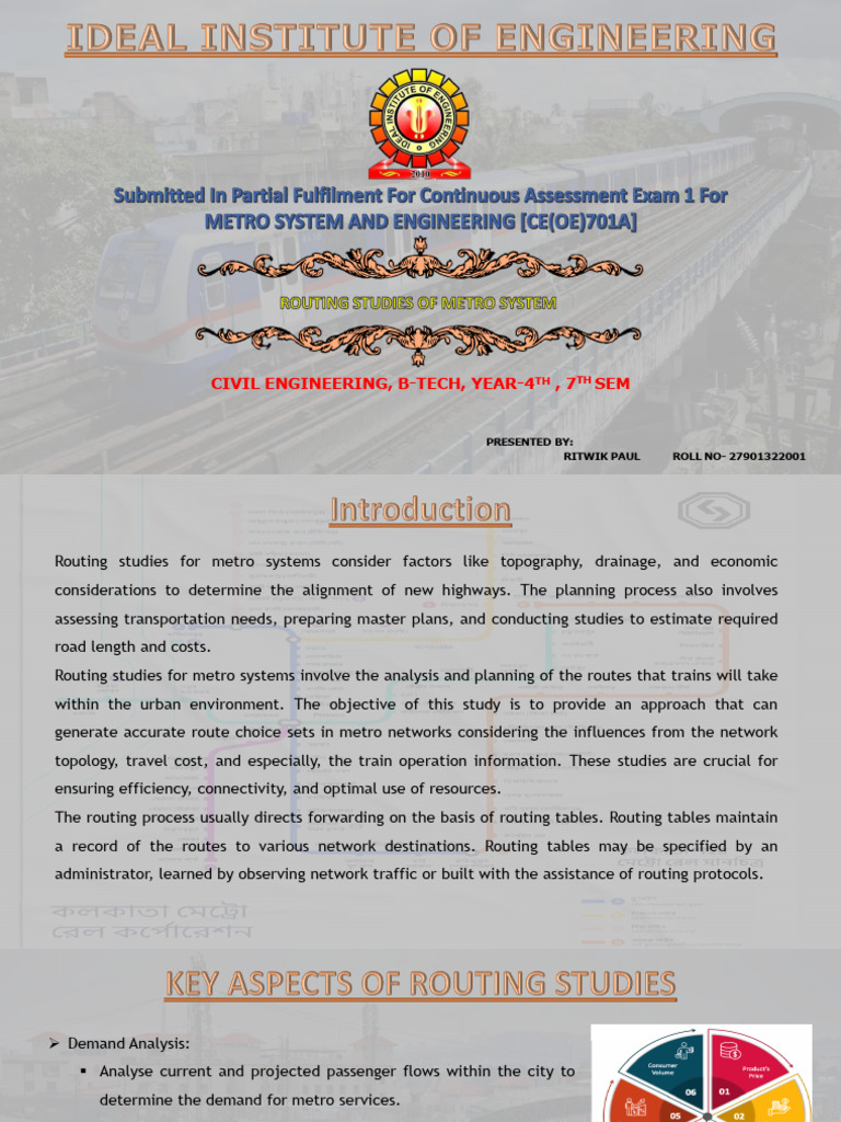 Metro Railway and System - Ritwik Paul - CA1 | PDF | Surveying | Routing