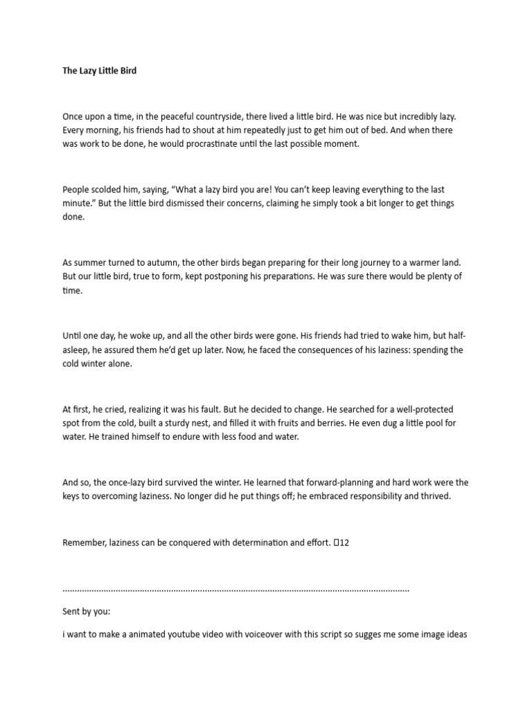The Lazy Bird | PDF | Birds