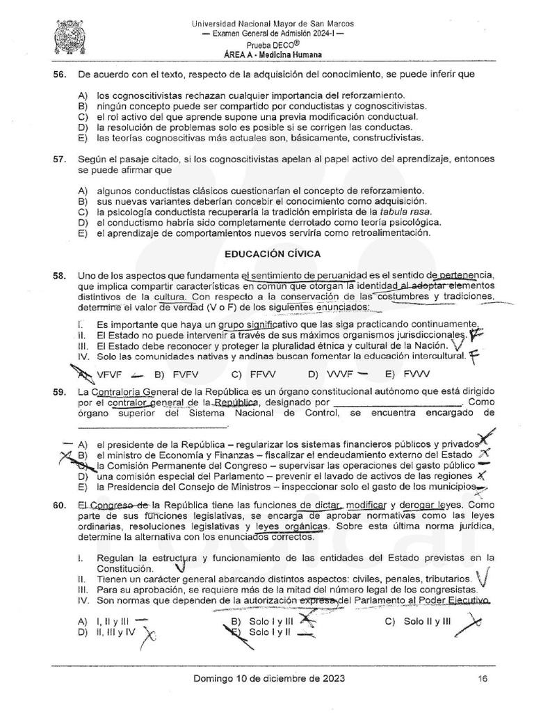 Admision San Marcos Medicina Humana 2024 - I - Page-0018 | PDF