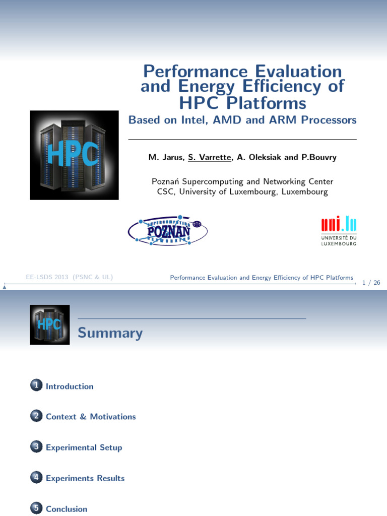 Performance Evaluation and Energy Efficiency of HPC Platforms | PDF | Supercomputer | Computer ...