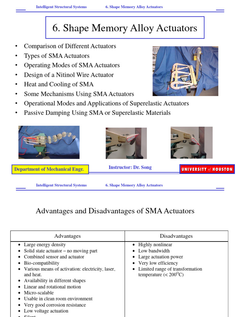 Shape Memory Alloy Actuators | PDF | Shape Memory Alloy | Actuator