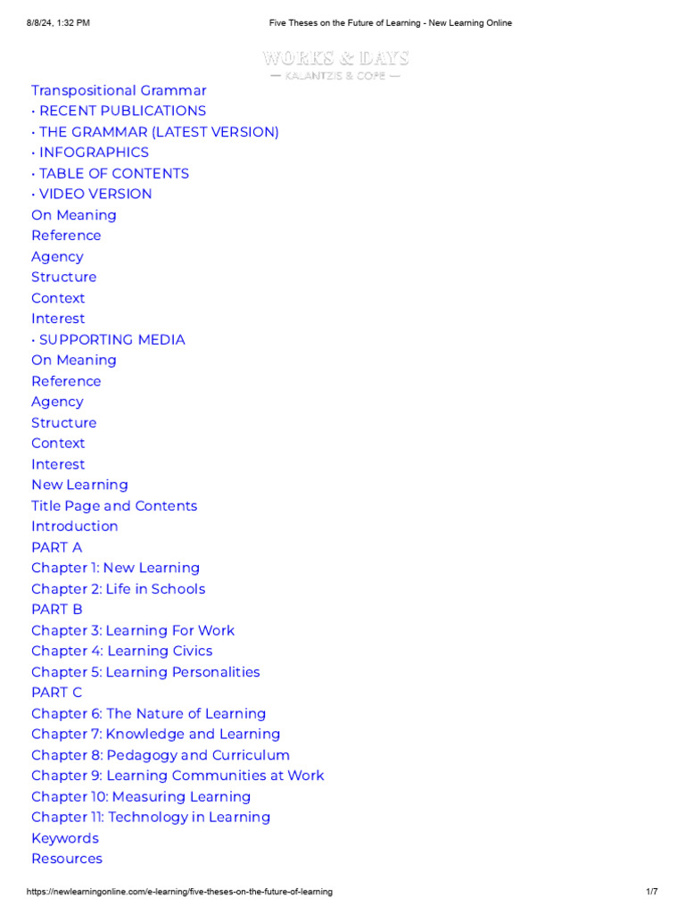 Five Theses On The Future of Learning - New Learning Online | PDF ...