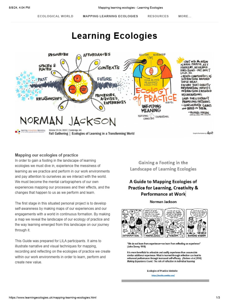 Mapping Learning Ecologies - Learning Ecologies | PDF | Learning | Experience