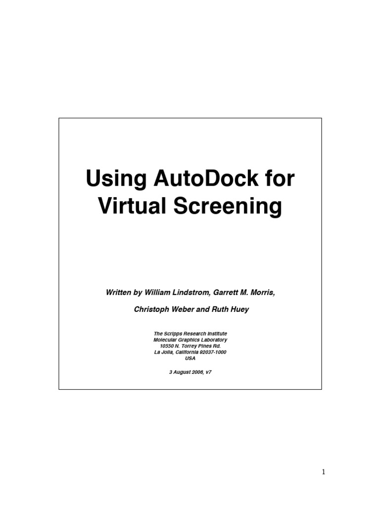 AutoDock Virtual Screening Guide | PDF | Docking (Molecular) | Computer ...