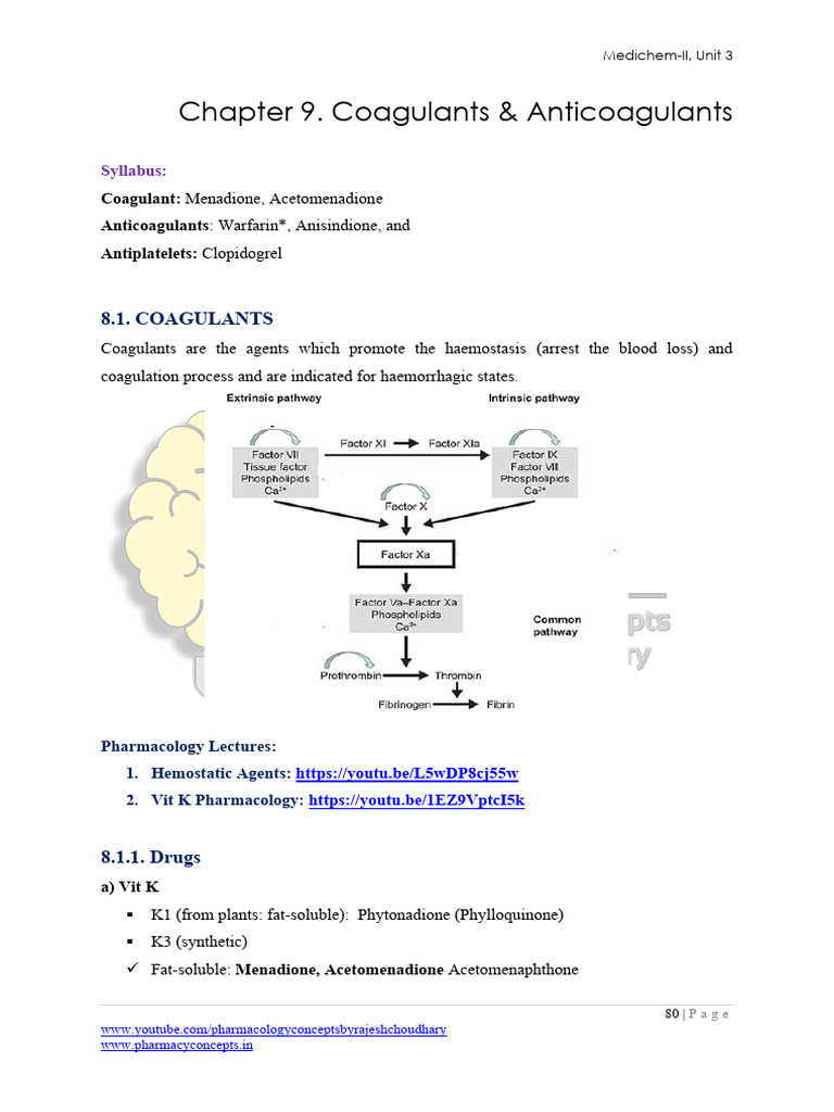 Chapter 9 Coagulants and Anticoagulants | PDF | Coagulation | Thrombosis