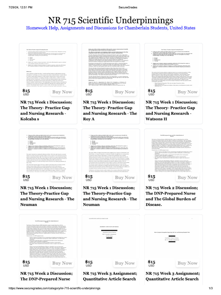 NR 715 Scientific Underpinnings | PDF