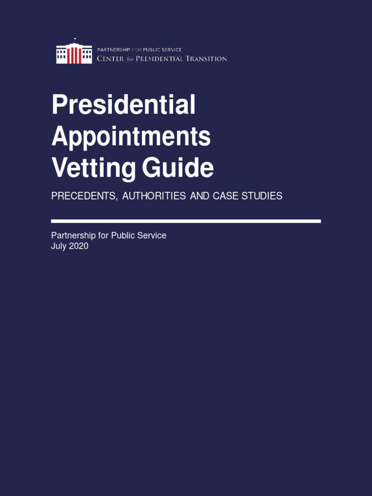 Presidential Appointments Vetting Guide 2020 | PDF | Investment Fund ...