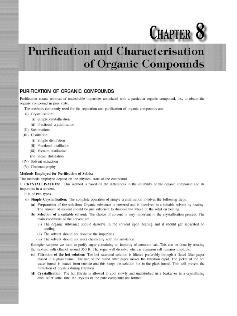 Purification of Organic Compounds | PDF
