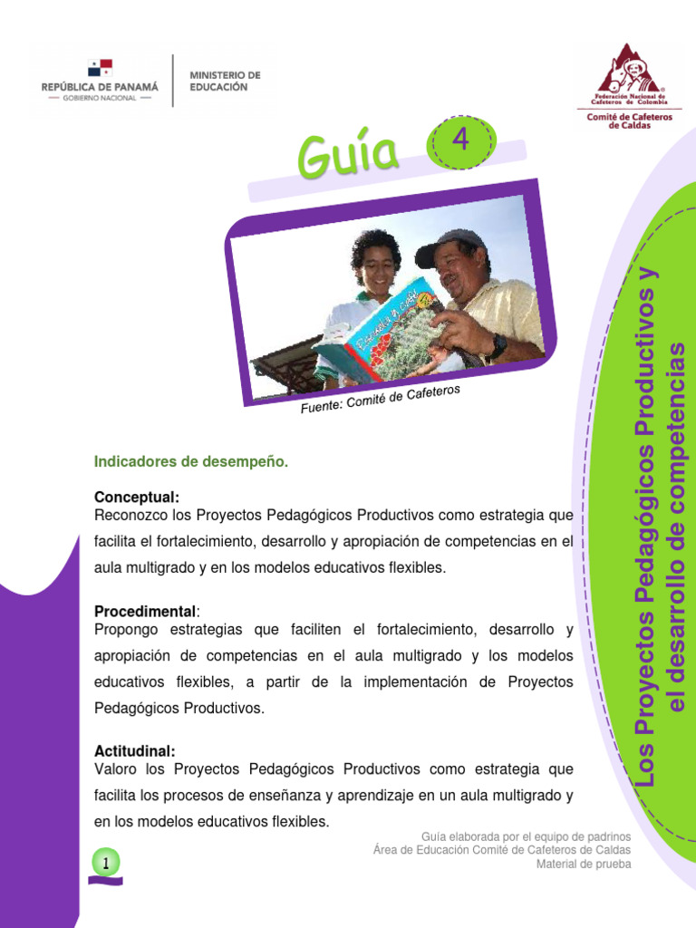 GUÍA 4. Los Proyectos Pedagógicos Productivos y El Desarrollo de Competencias | PDF ...