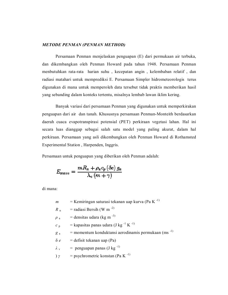 Metode Penman | PDF