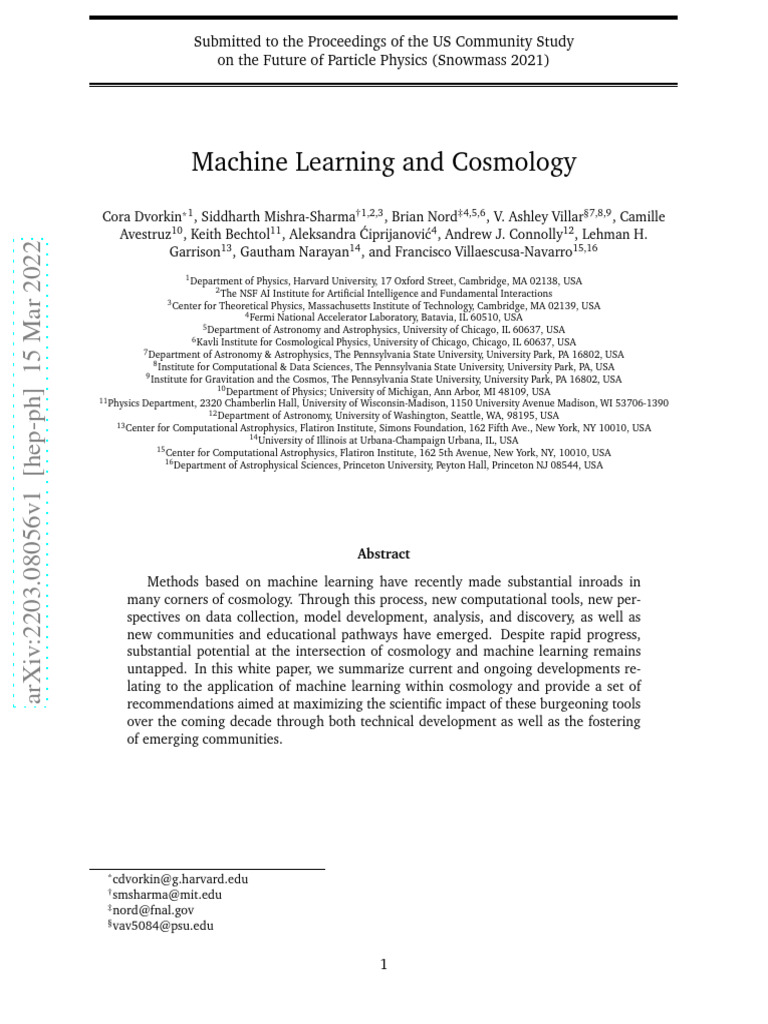 Ai Cosmology | PDF | Cosmic Microwave Background | Machine Learning