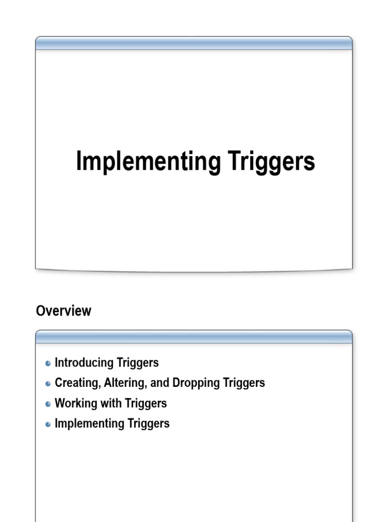 Module - 7 Triggers | PDF | Database Transaction | Databases Module - 7 Triggers | PDF | Database Transaction | Databases