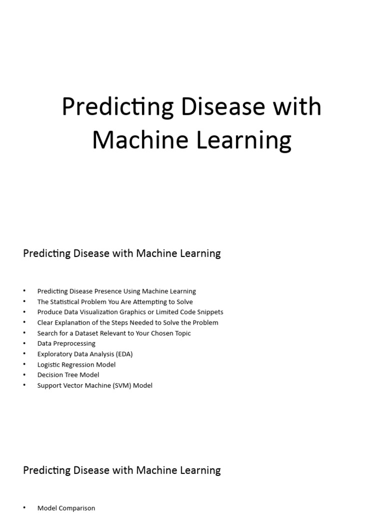 Predicting Disease With Machine Learning | PDF | Support Vector Machine ...