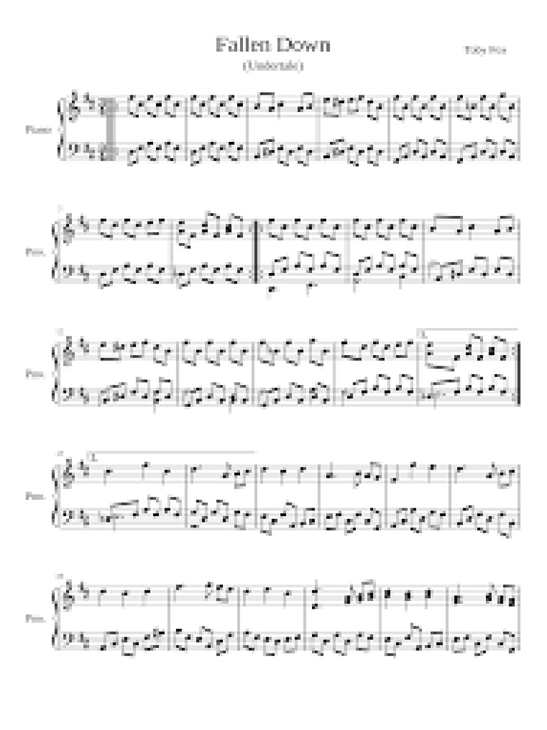 Fallen Down Undertale Sheet Music | PDF