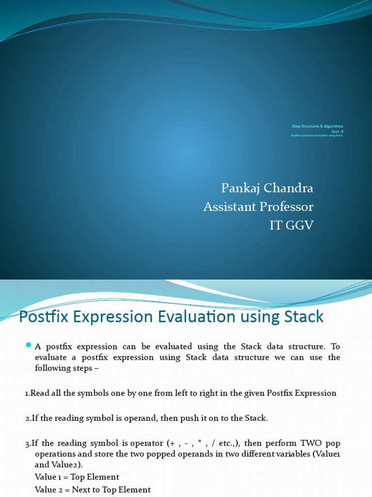 6 - Postfix Expression Evaluation Using Stack Data Structure | PDF | Technology & Engineering