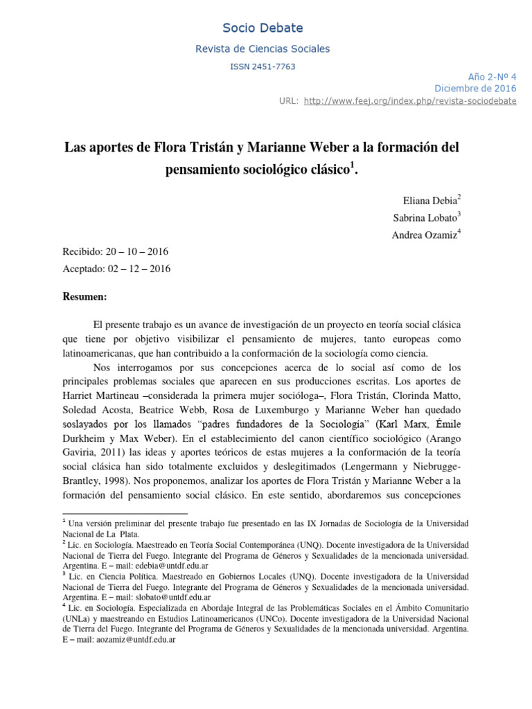 DEBIA, E., LOBATO, S. y OZAMIZ, A. - Los Aportes de Flora Tristán y ...