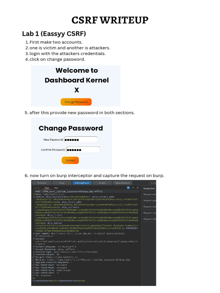 CSRF Vulnerability Exploit Guide | PDF