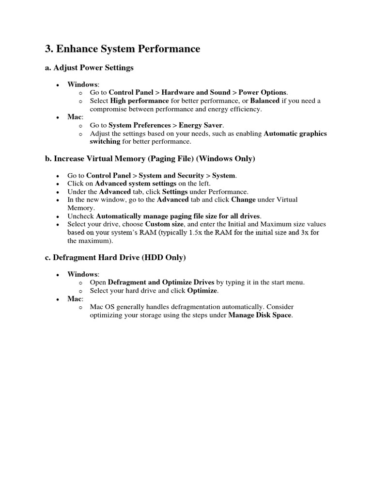 Enhance System Performance | PDF | Computers