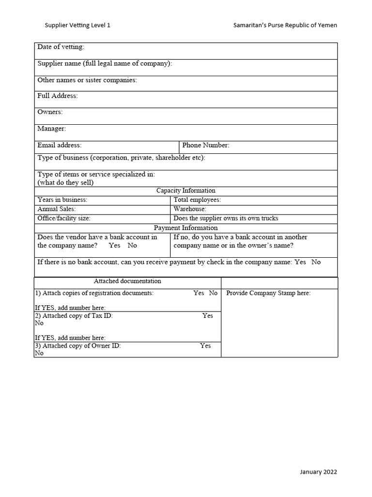 Annex E - Vetting Form | PDF