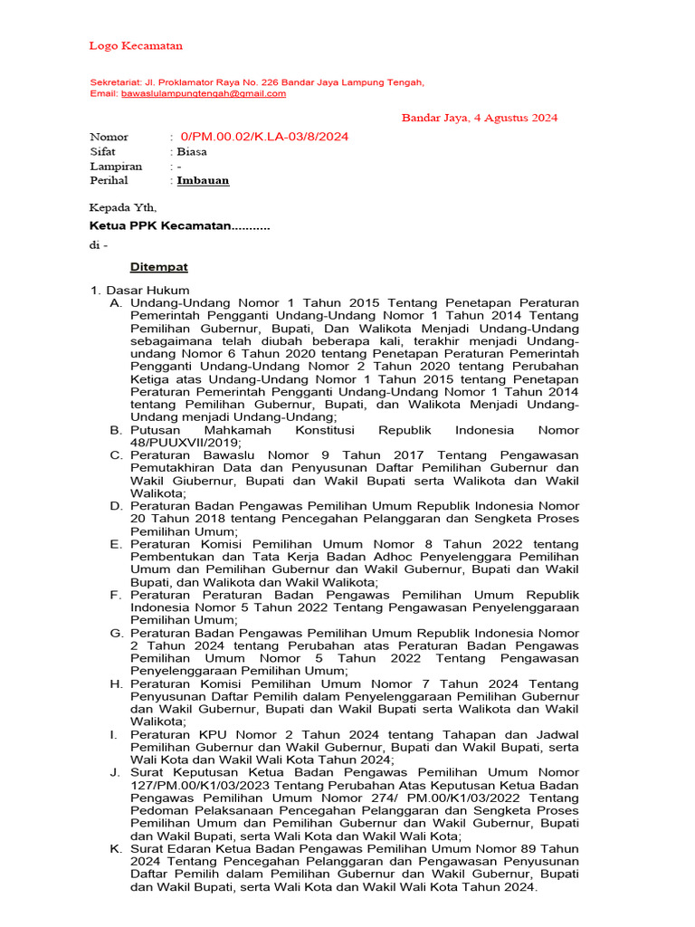 0 Himbauan Pleno Dps PPK | PDF