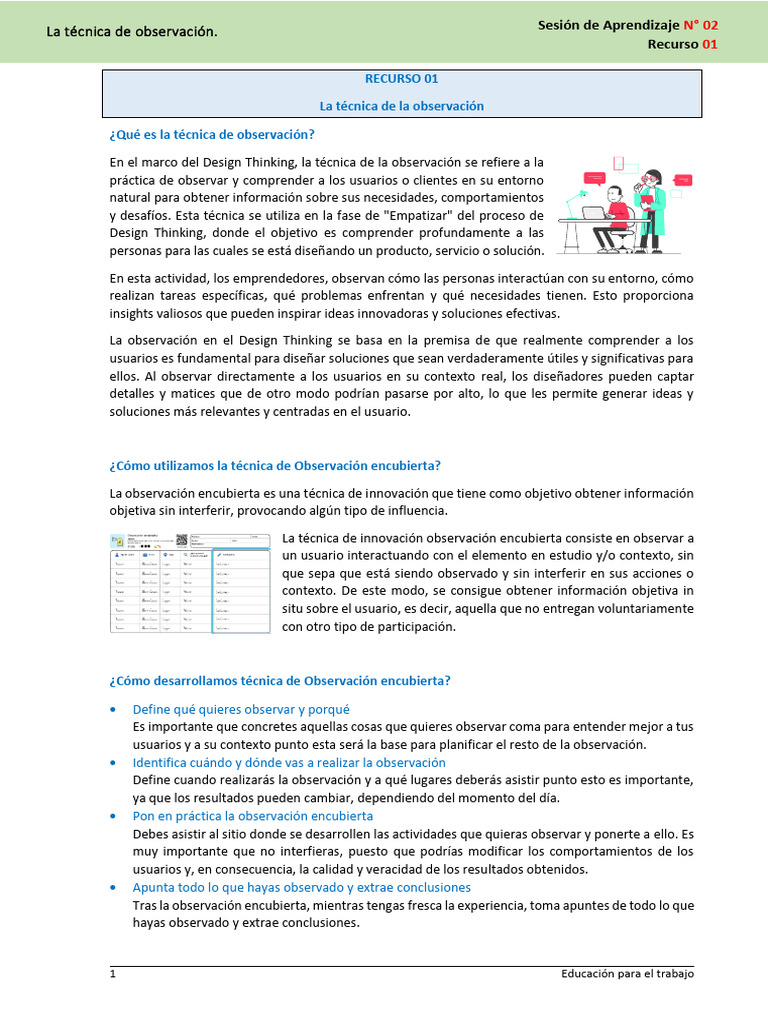 Rec 01 - SA 02 - EPT - 1 | PDF | El pensamiento de diseño | Observación