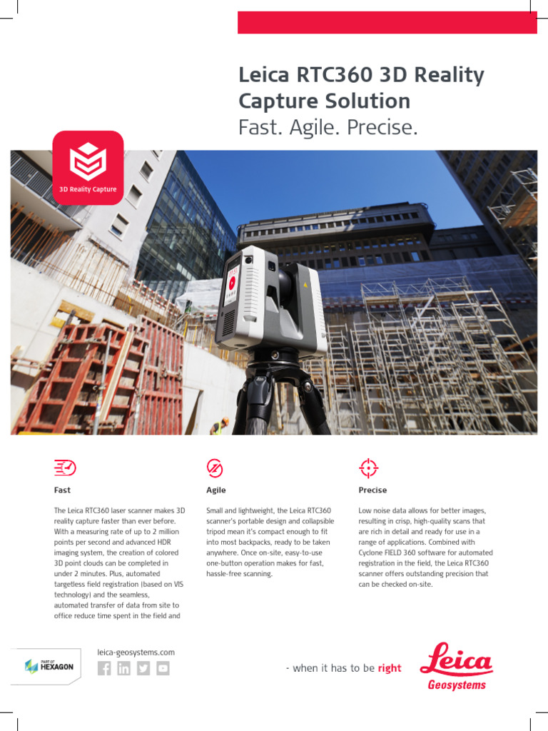 Leica RTC360 3D Scanner Specifications | PDF | Image Scanner | Lidar