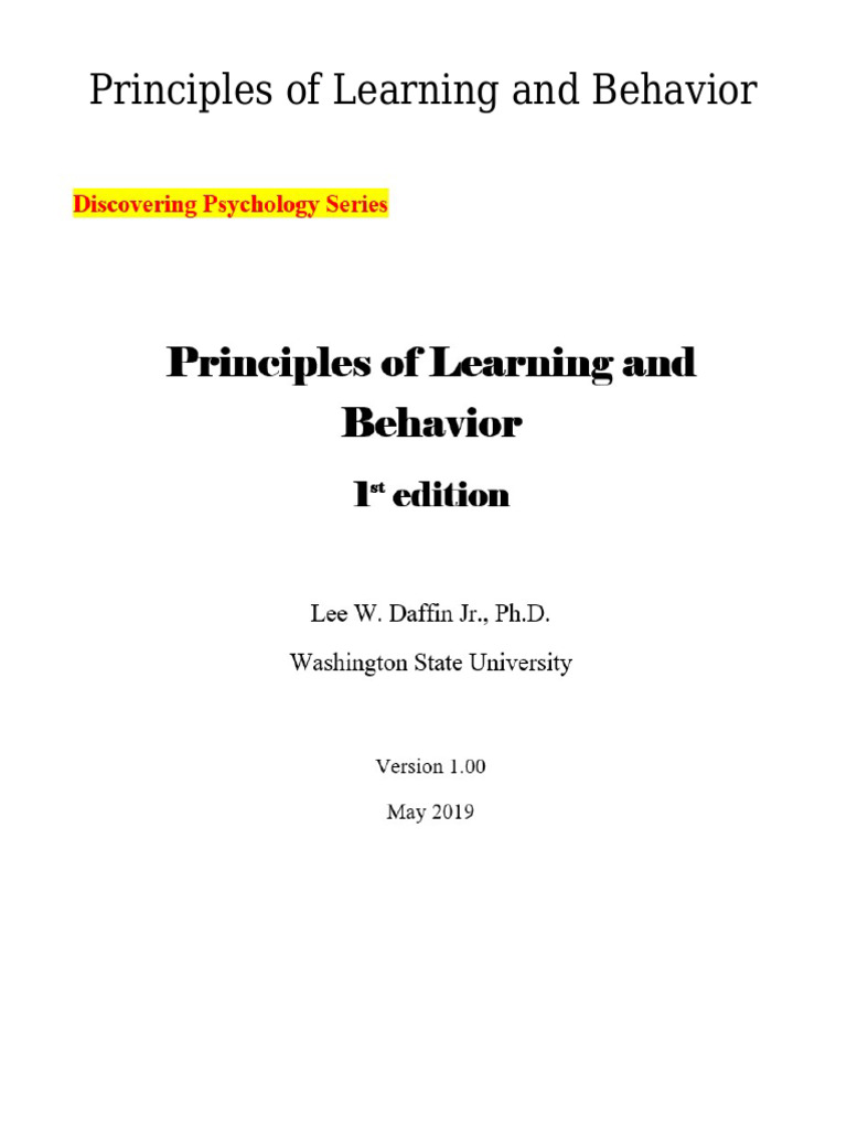 Principles of Learning and Behavior | PDF | License | Creative Commons License