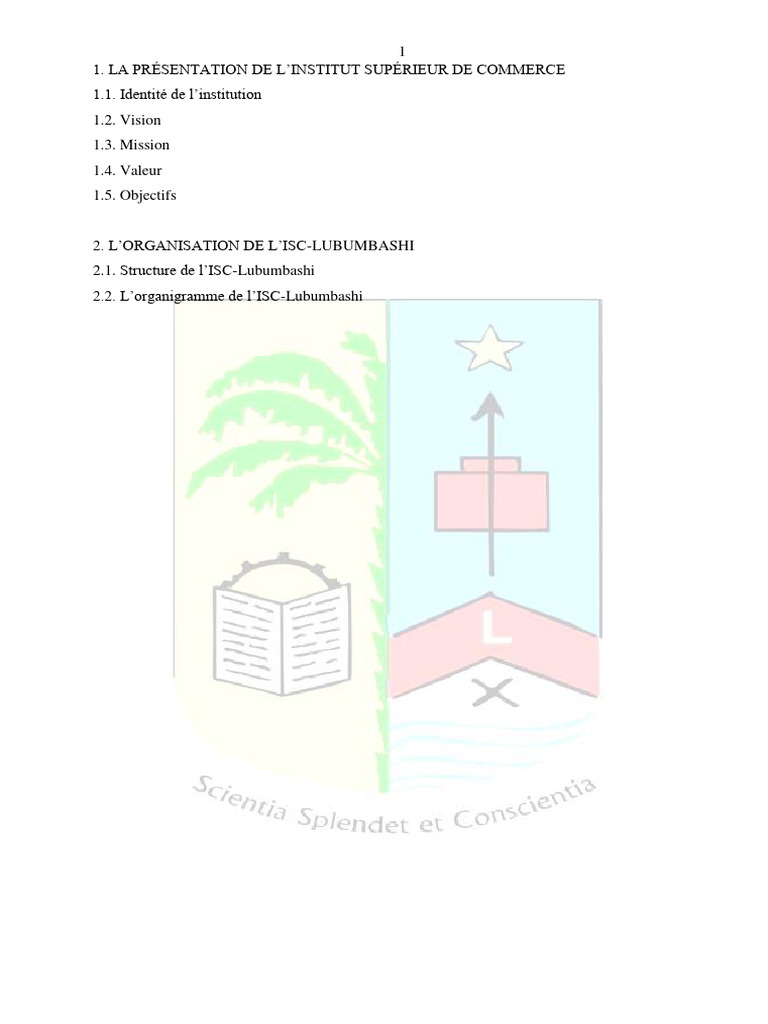 Organisation de l'ISC-Lubumbashi | PDF | Secrétaire | Enseignement