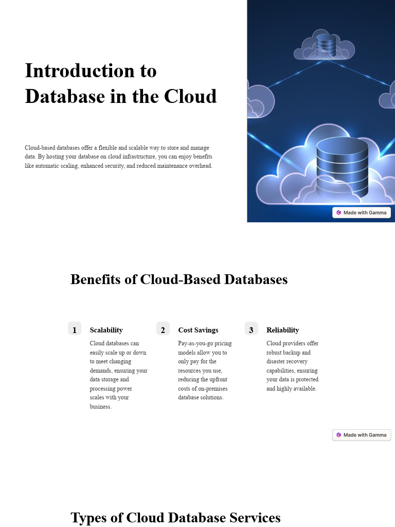 Introduction To Database in The Cloud | PDF | Cloud Computing | Databases