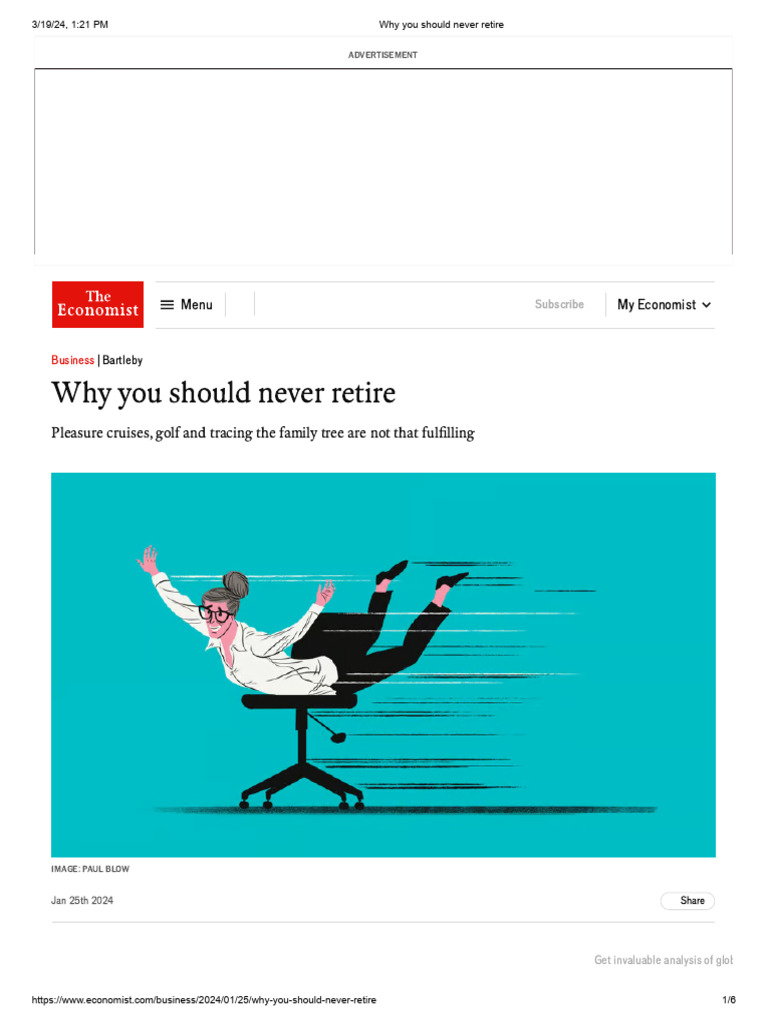 Why You Should Never Retire | PDF | The Economist