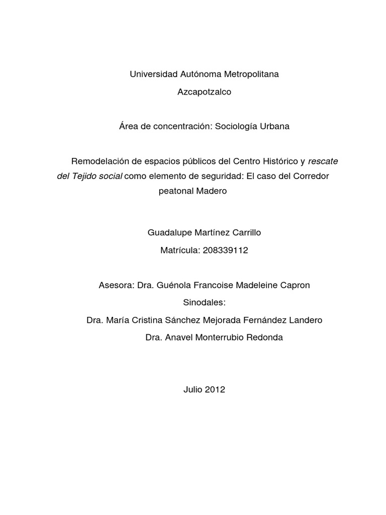 Martinez Carrillo Guadalupe Proyecto Átrio | PDF | Peatonal