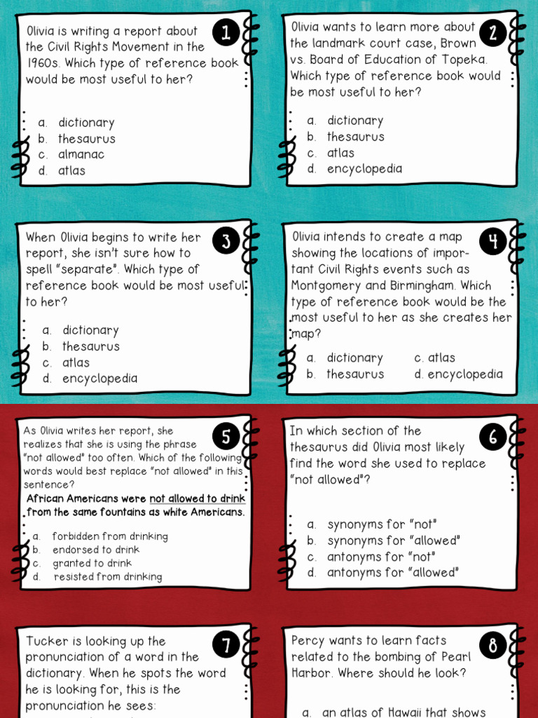 Samuel Davis - 2 - Reference Materials Task Cards | PDF | Encyclopedias ...