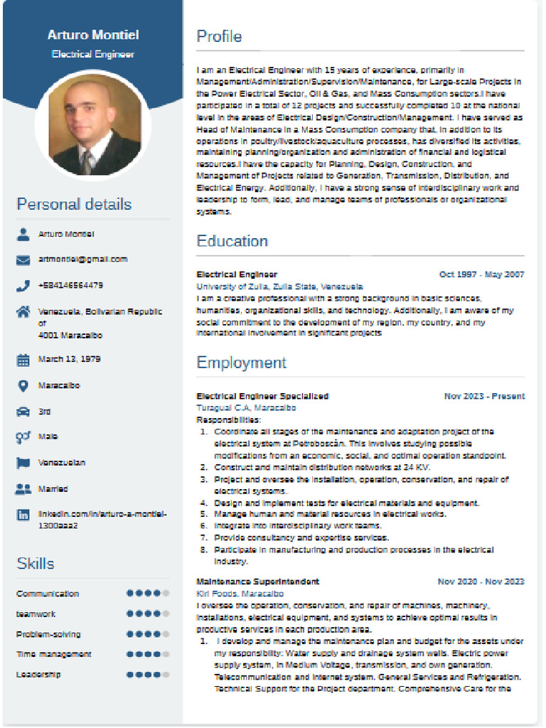 CV Arturo Montiel English 2024 | PDF