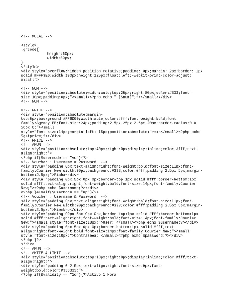 Plantilla Usuario y Contraseña | PDF | Php