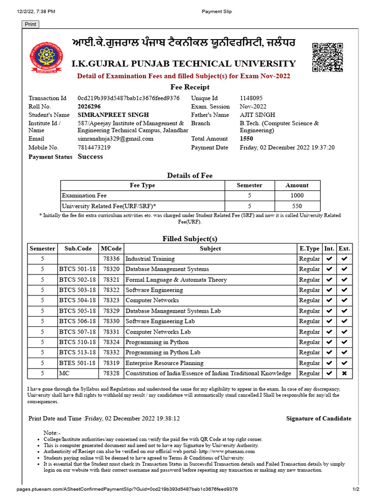 Payment Slip | PDF | Debit Card | Receipt